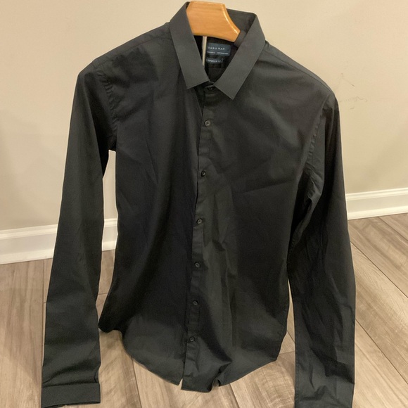 Zara | Shirts | Zara Black Super Slim Dress Shirt | Poshmark